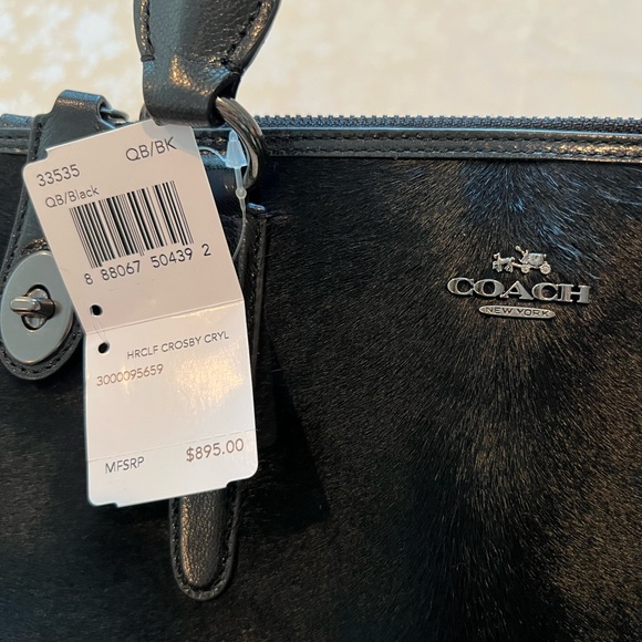 Coach | Bags | Coach Crosby Black Hair Calf Handbag Crossbody Satchel ...
